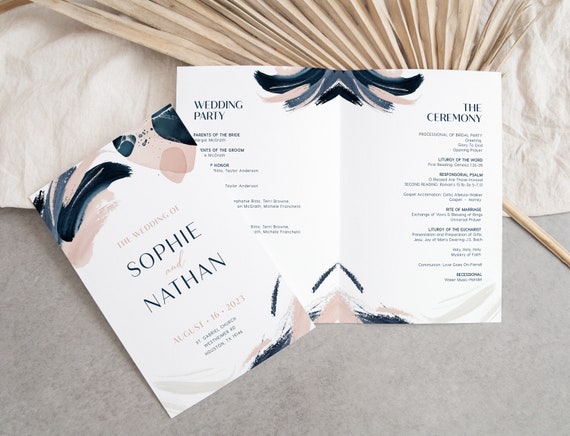 Booklet Program Template Wedding Ceremony Program Wedding - Etsy
