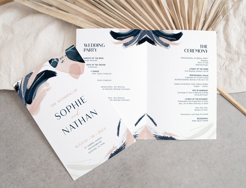 Booklet Program Template Wedding Ceremony Program Wedding - Etsy