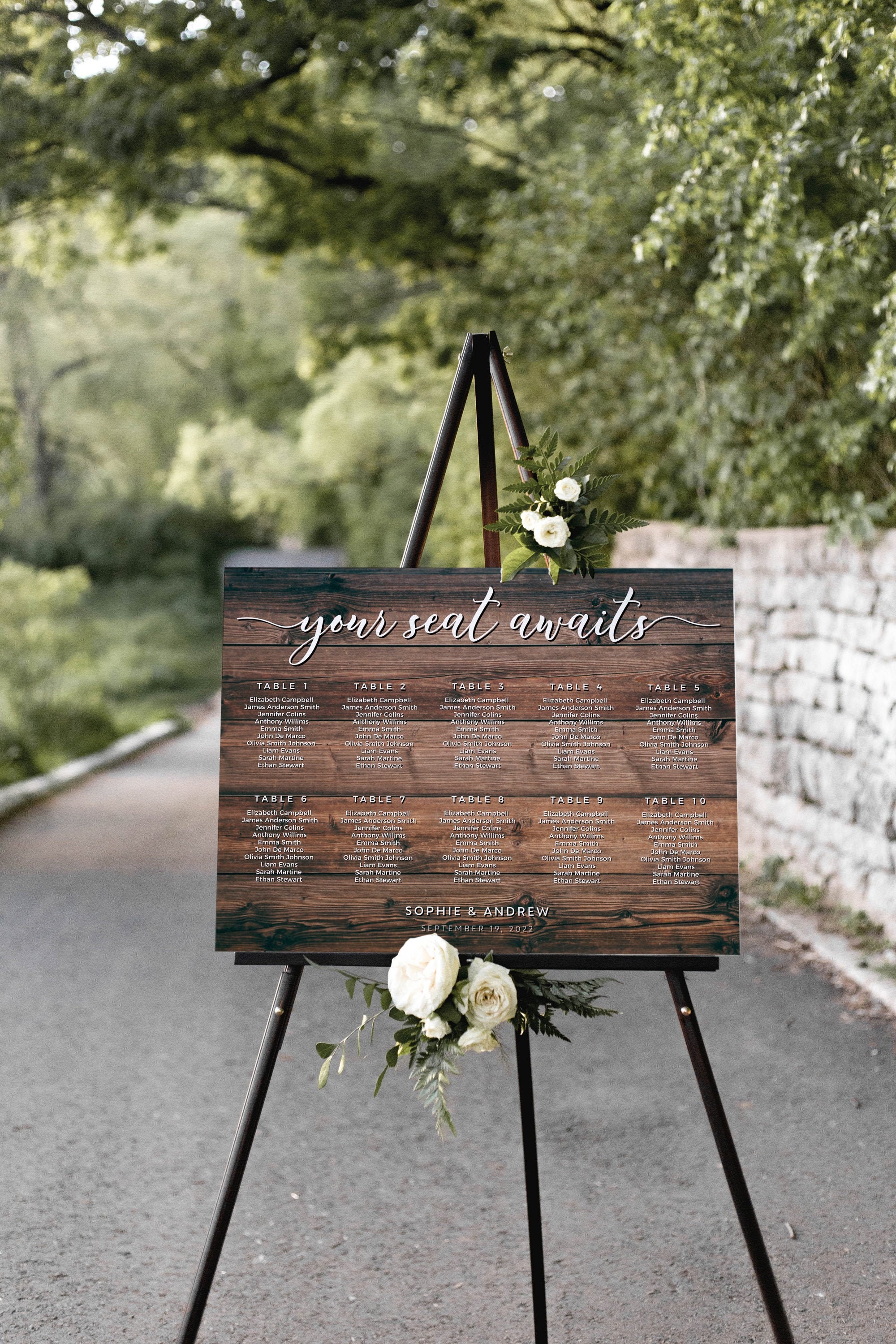 Wood Seating Chart Wooden Seating Chart Template Instant - Etsy