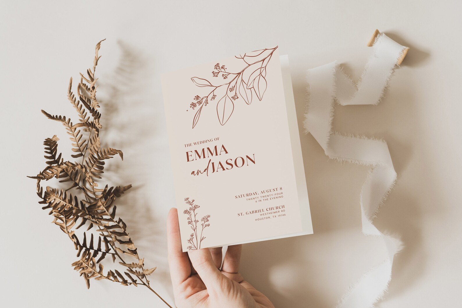 Wedding Program Template Booklet Wedding Program Floral - Etsy