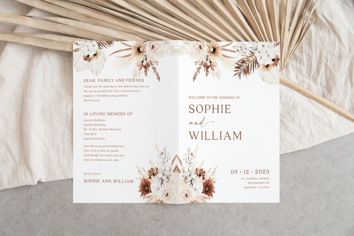 Wedding Booklet Template Program Ceremony Booklet Wedding - Etsy