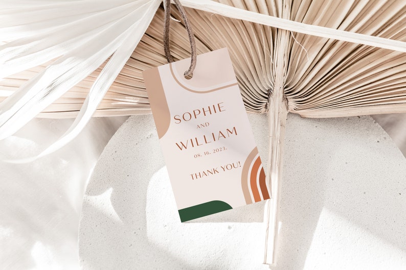 Favor Tag Template Gift Tag Template Arch Shapes Terracotta | Etsy