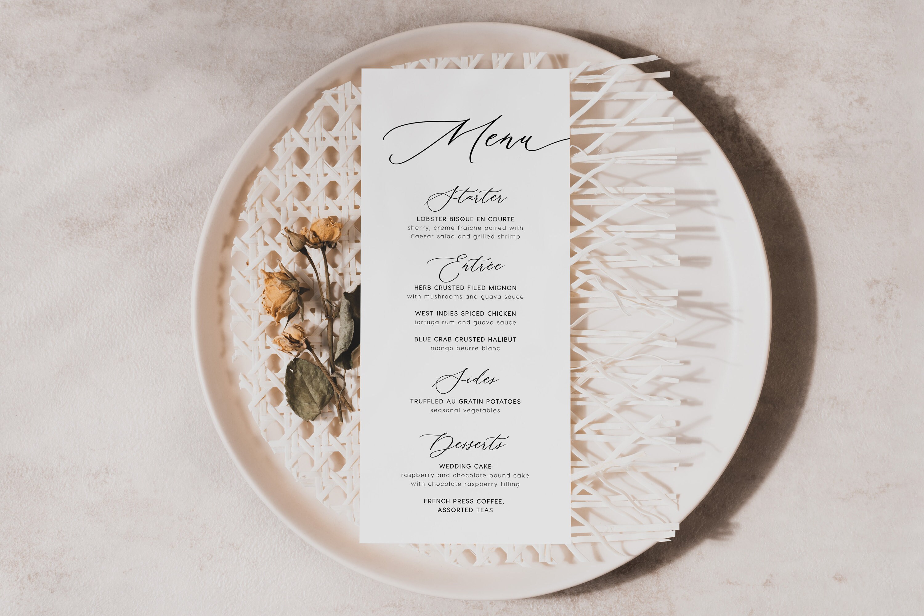 Aesthetic Menu Template Wedding Menu Template Wedding Menu | Etsy
