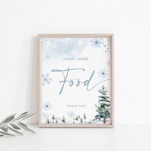 Food Sign, Baby Shower Food Sign, Food Bar Sign, Winter Baby Shower ...