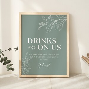Drinks Are on Us Sign Open Bar Sign Floral Wedding Sign - Etsy