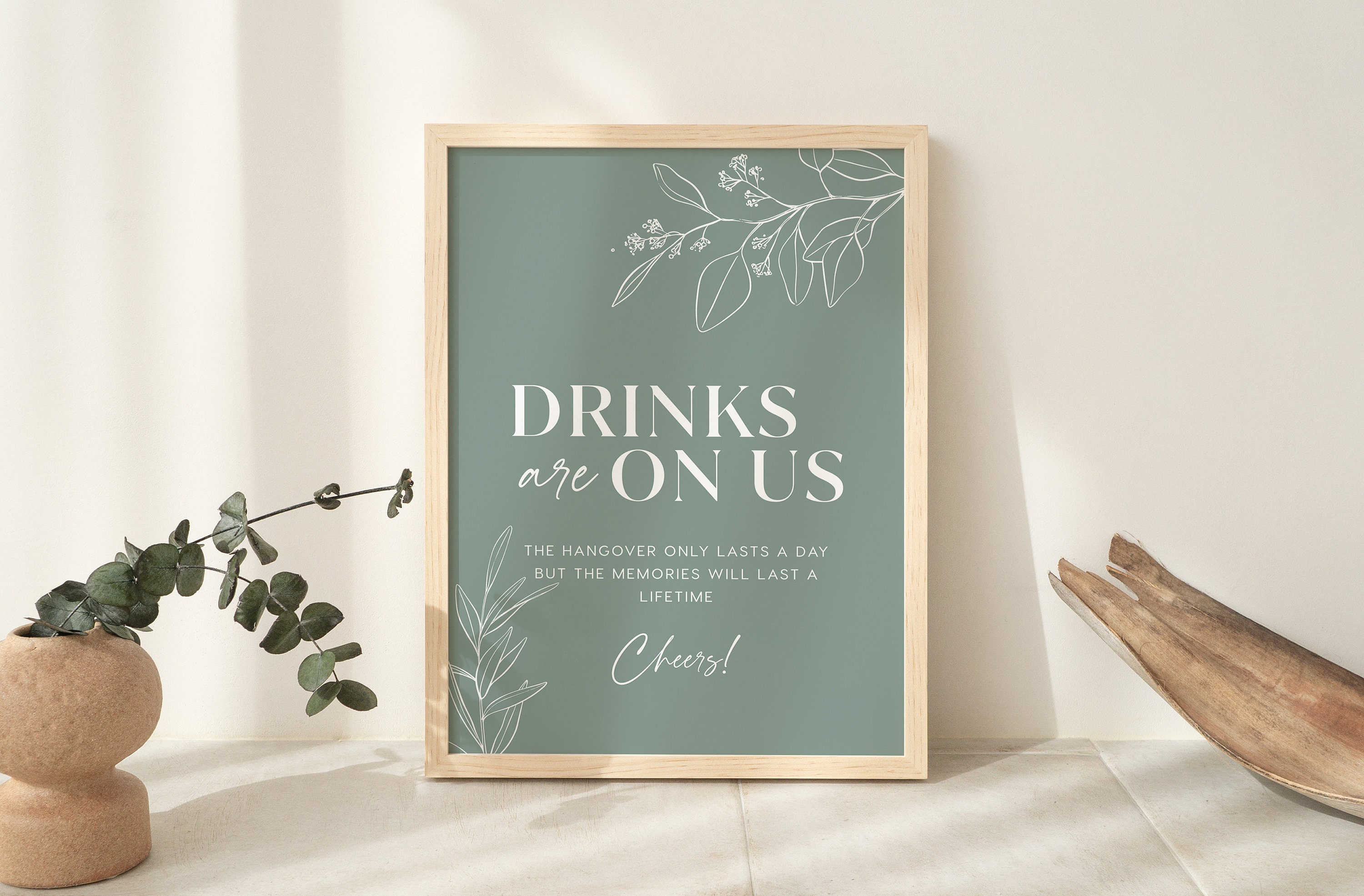 Drinks Are on Us Sign Open Bar Sign Floral Wedding Sign - Etsy