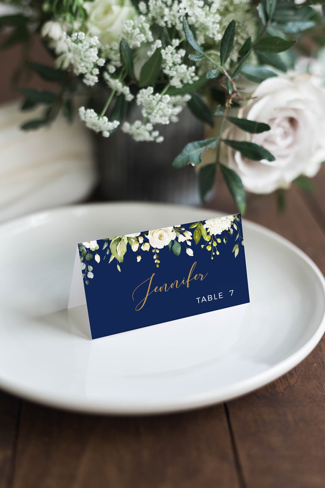 Navy Place Cards, Name Cards Template, Wedding Place Cards NG020LWT - Etsy