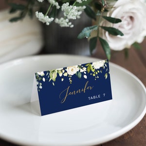 Navy Place Cards, Name Cards Template, Wedding Place Cards NG020LWT - Etsy