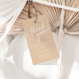 Beige Tag Template, Thank You Tag Template, Gift Tag Template, Baby ...