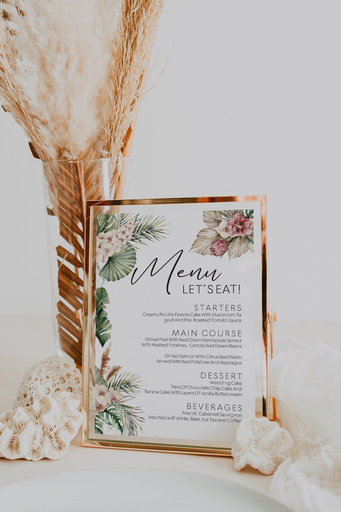 Menu Sign Template Tropical Menu Template Beach Menu | Etsy