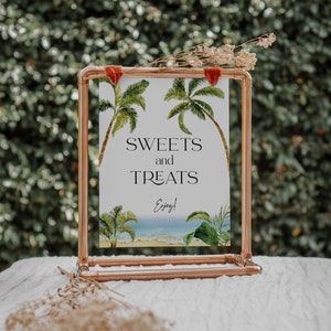 Sweets and Treats Sign, Beach Wedding Signage, Sweets Table Sign ...