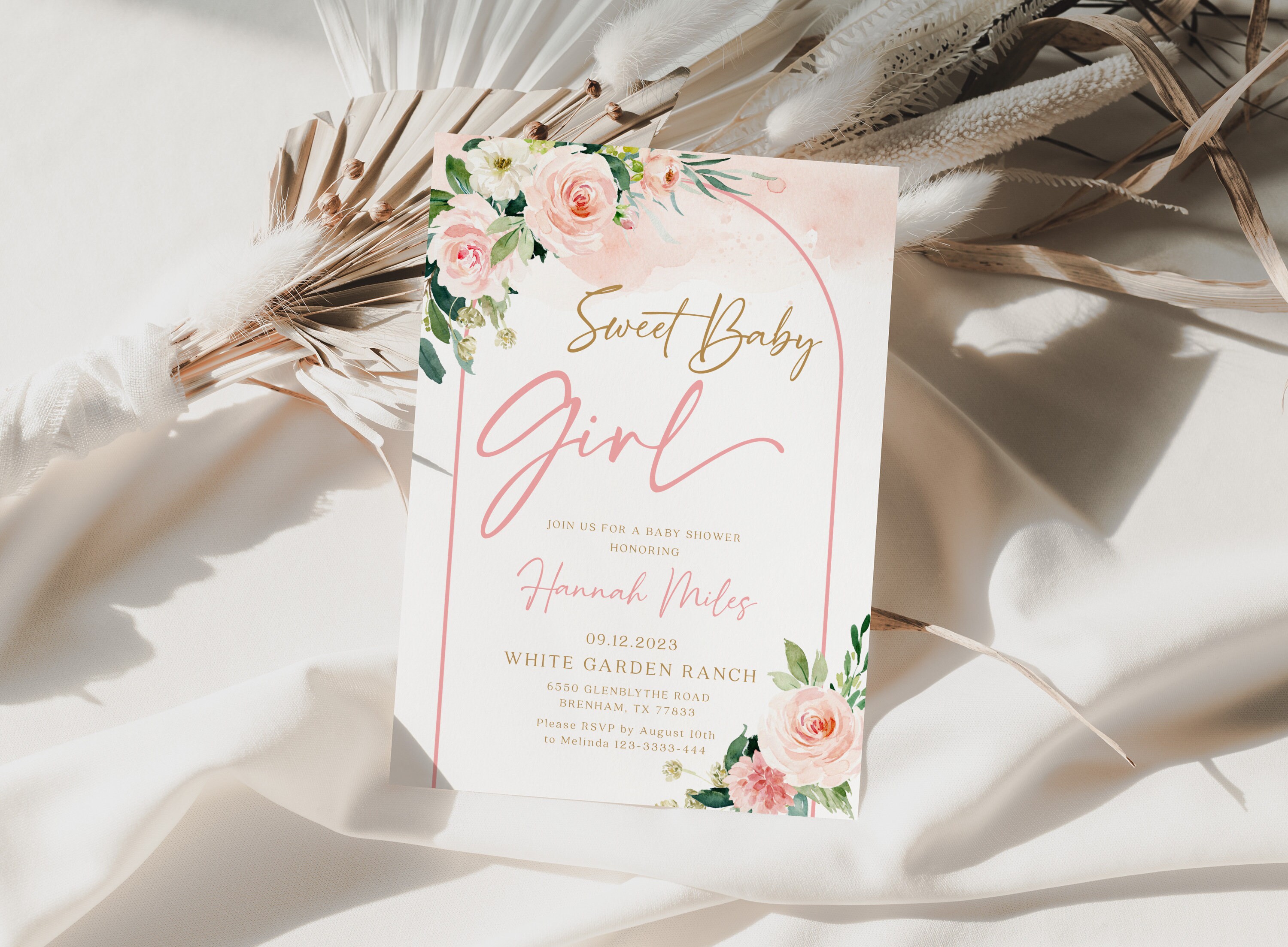 Sweet Baby Girl Invitation Baby Shower Invitation Baby | Etsy