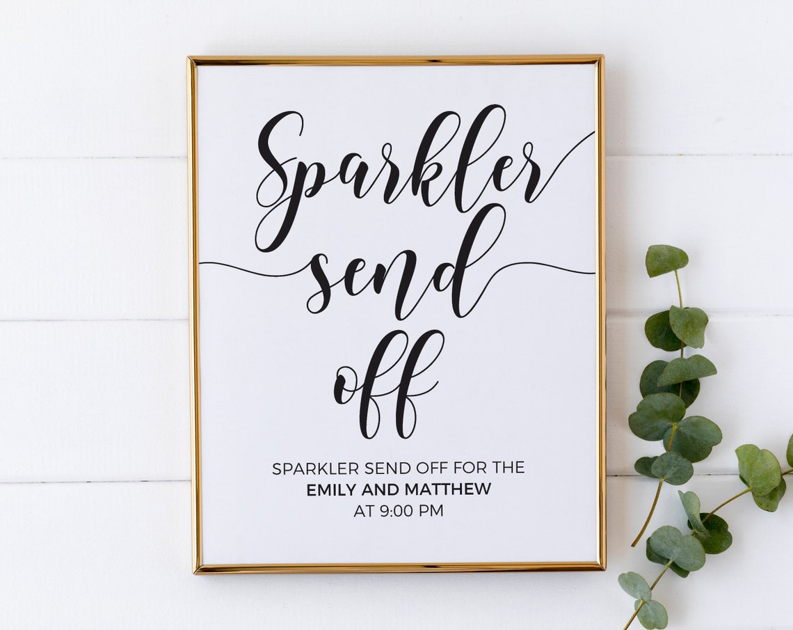 Sparkler Send off Template Wedding Signs Sparkler Send off | Etsy