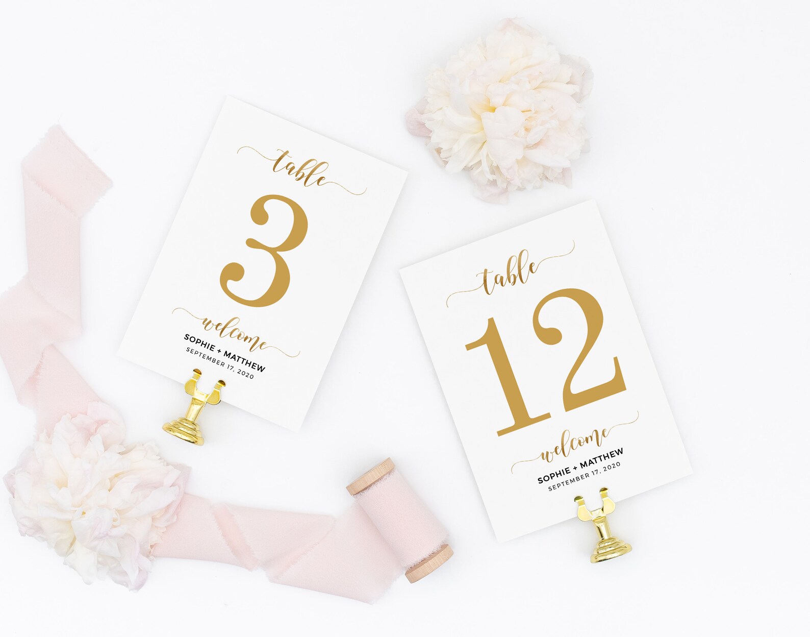 Gold Table Numbers Wedding Table Numbers Printable Table - Etsy