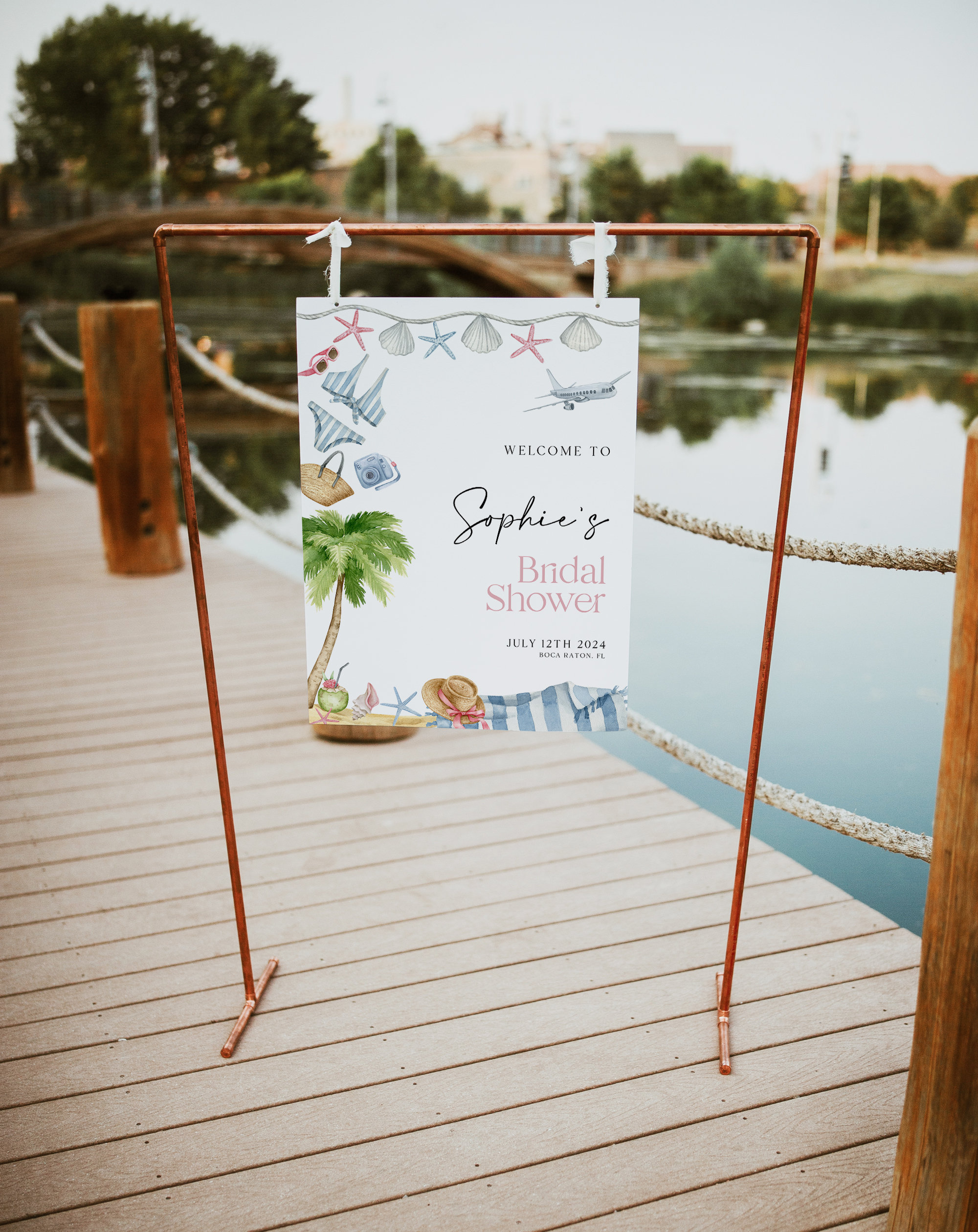 Tropical Beach Welcome Sign Beach Bridal Shower Welcome Sign - Etsy