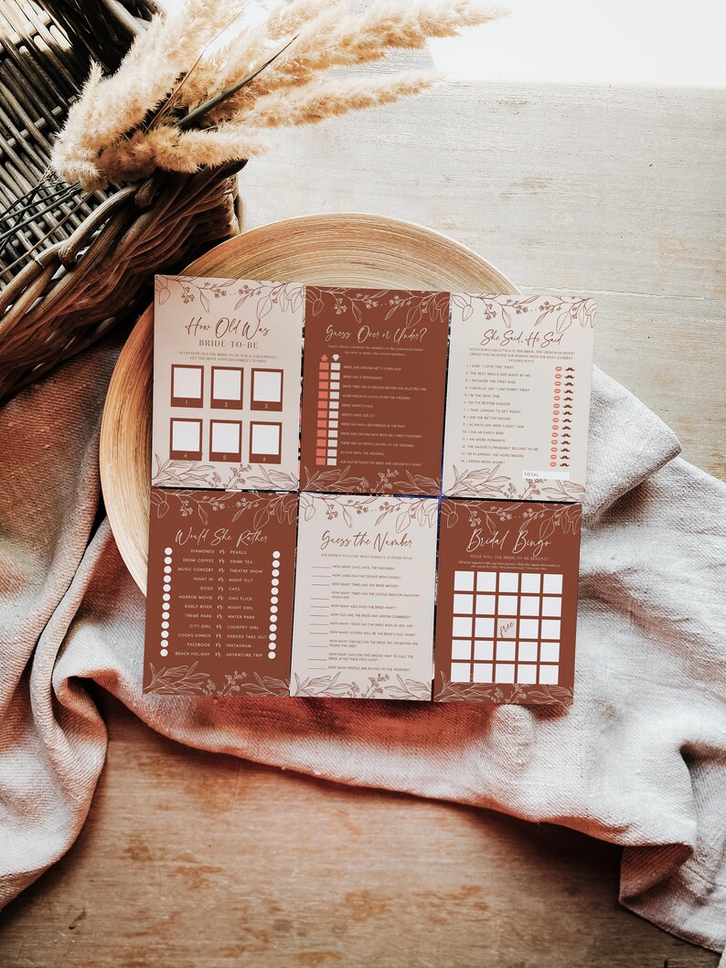 Boho Bridal Shower Games Bundle Floral Bridal Shower Games - Etsy