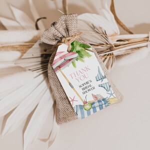 Tropical Favors Tag, Tropical Gift Tag Template, Beach Tropical Thank ...