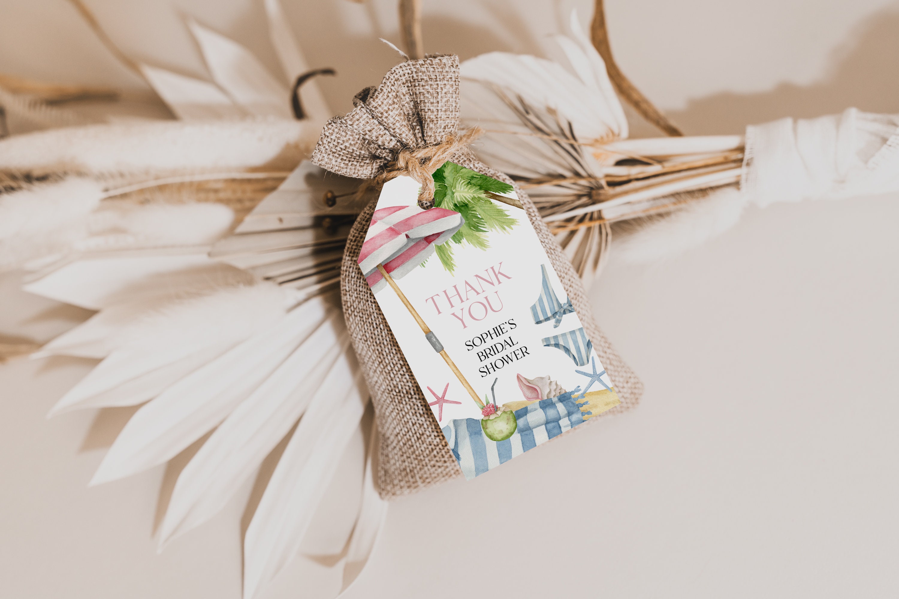 Tropical Favors Tag Tropical Gift Tag Template Beach - Etsy