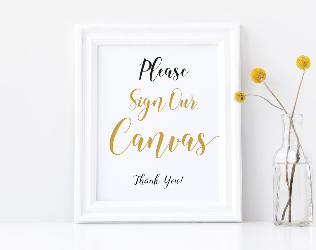 Canvas Sign Wedding Canvas Sign Please Sign Canvas Wedding - Etsy