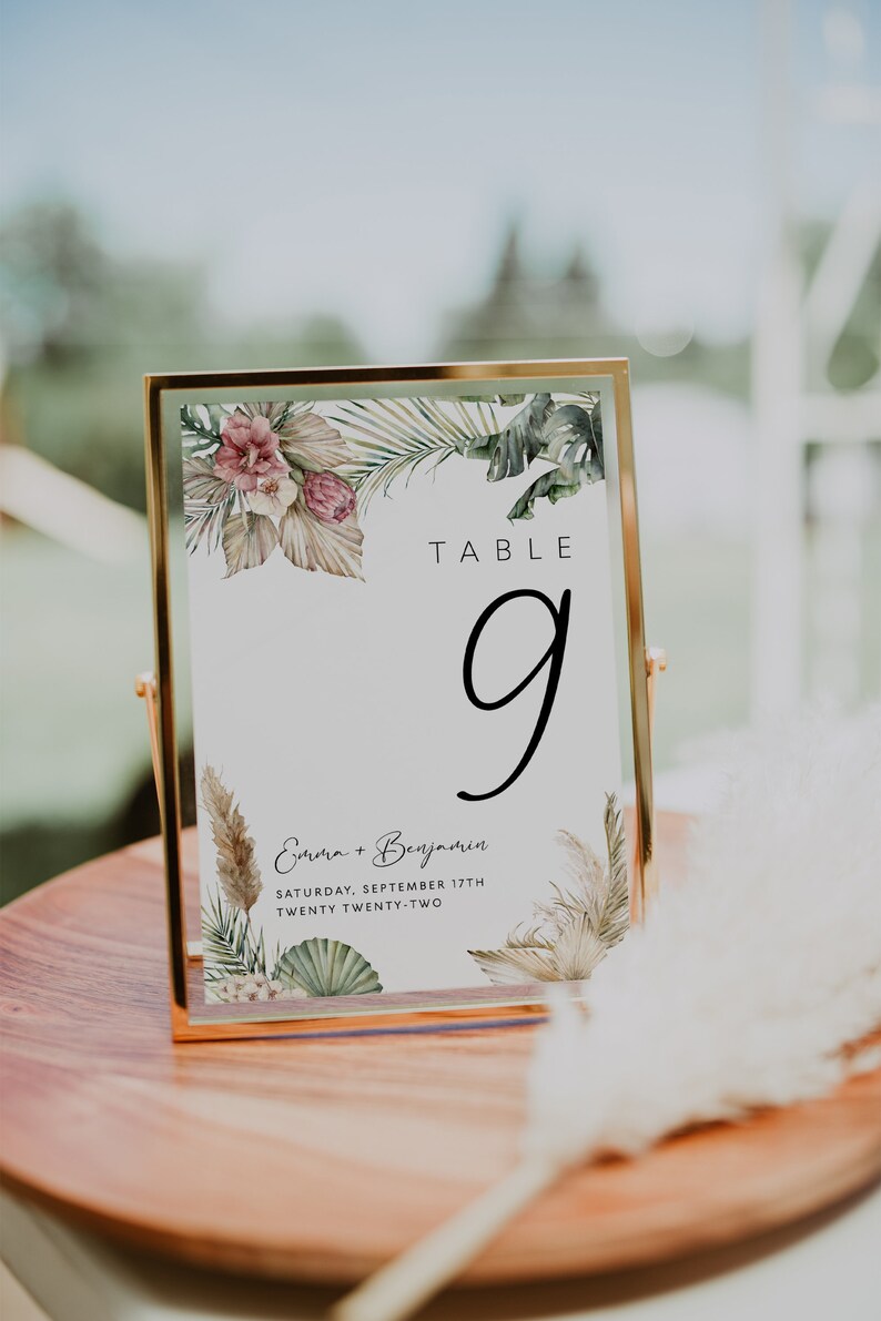Tropical Table Numbers Wedding Table Numbers Table Numbers - Etsy