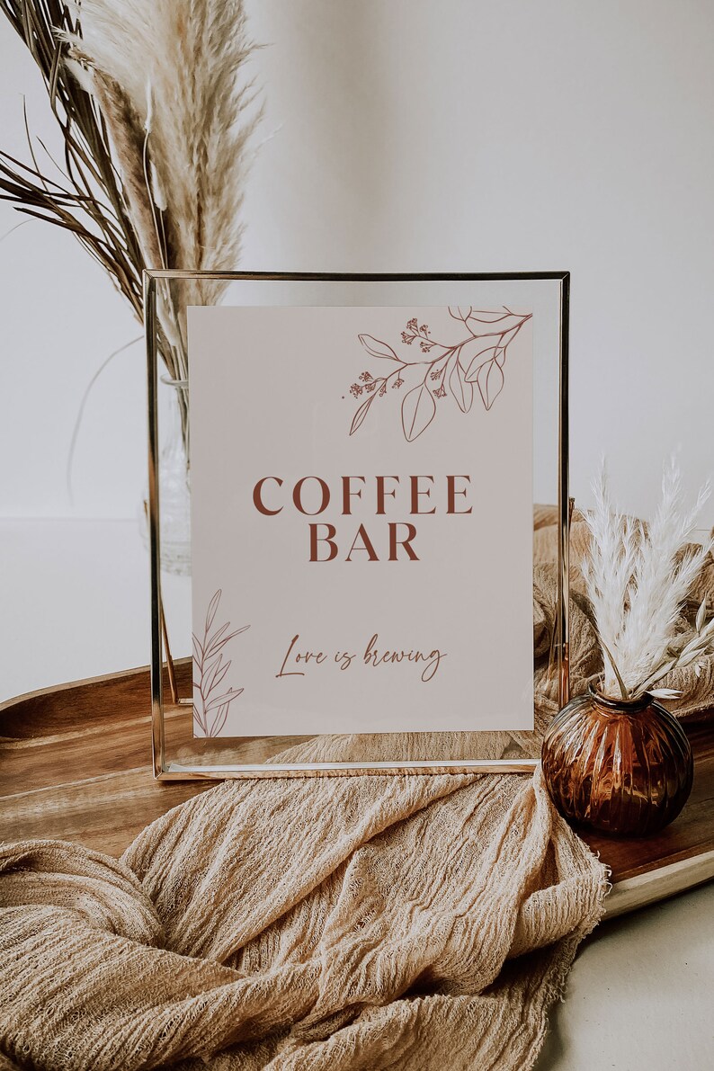 Coffee Bar Sign Bridal Shower Coffee Bar Sign Template - Etsy