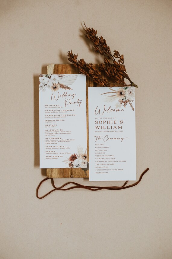 Wedding Program Template Church Wedding Program Template - Etsy
