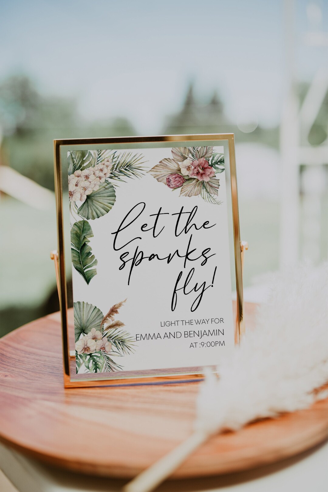 Let the Sparks Fly Sign Sparkler Send off Sign Tropical - Etsy