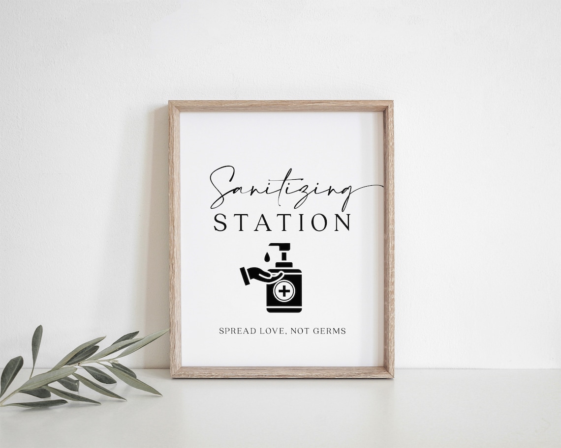 Sanitizing Station Sign Sanitize Sign Printable Modern and - Etsy
