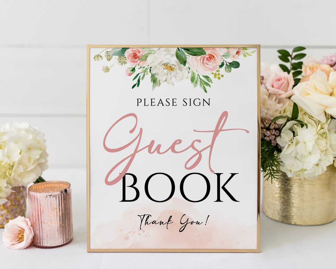 Wedding Guest book sign Printable guest book sign template | Etsy