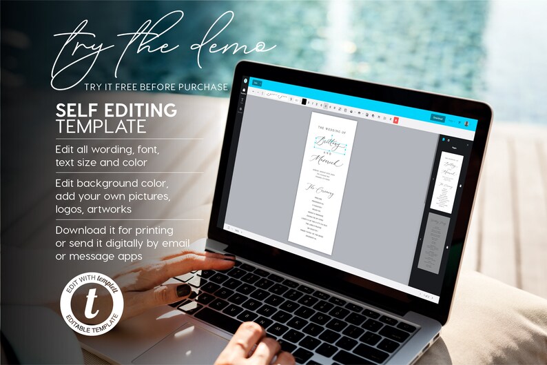 Wedding Program Template Aesthetic Wedding Program - Etsy