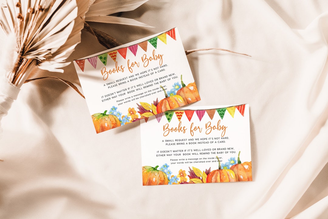 Books for Baby Cards, Pumkin Baby Shower Theme, Fall Baby Shower ...