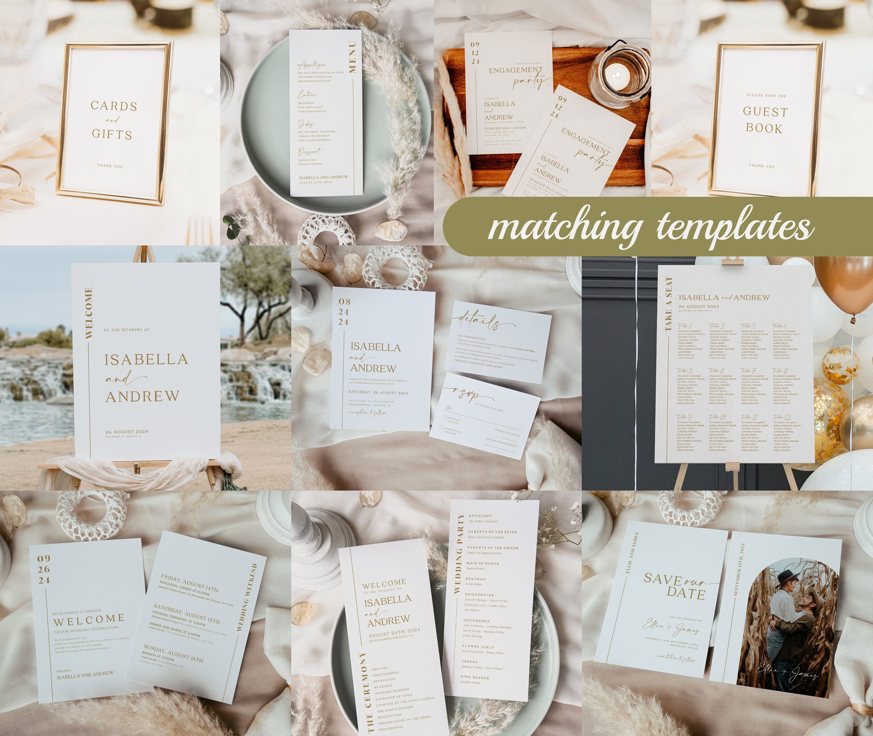 Gold Menu Sign Template Table Menu Sign Wedding Menu - Etsy