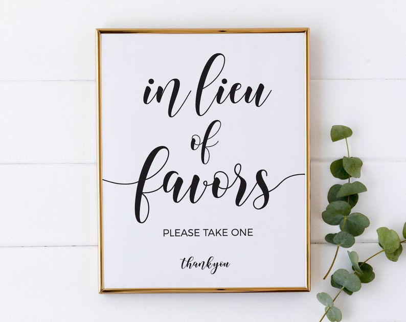 In lieu of favors sign printable Favors wedding signs | Etsy
