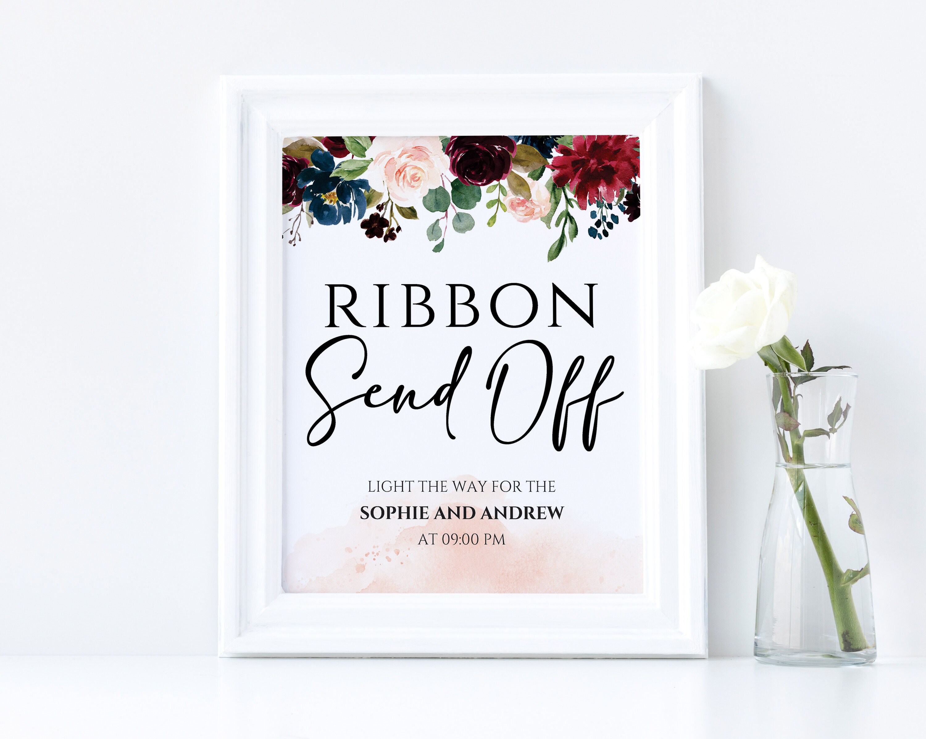 Ribbon Send off Sign Wedding Sign Wedding Send off Sign | Etsy