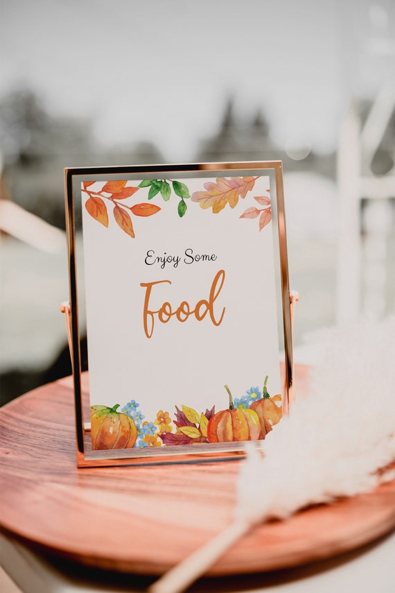 Food Sign Printable Food Sign Template Fall Pumpkin Baby - Etsy