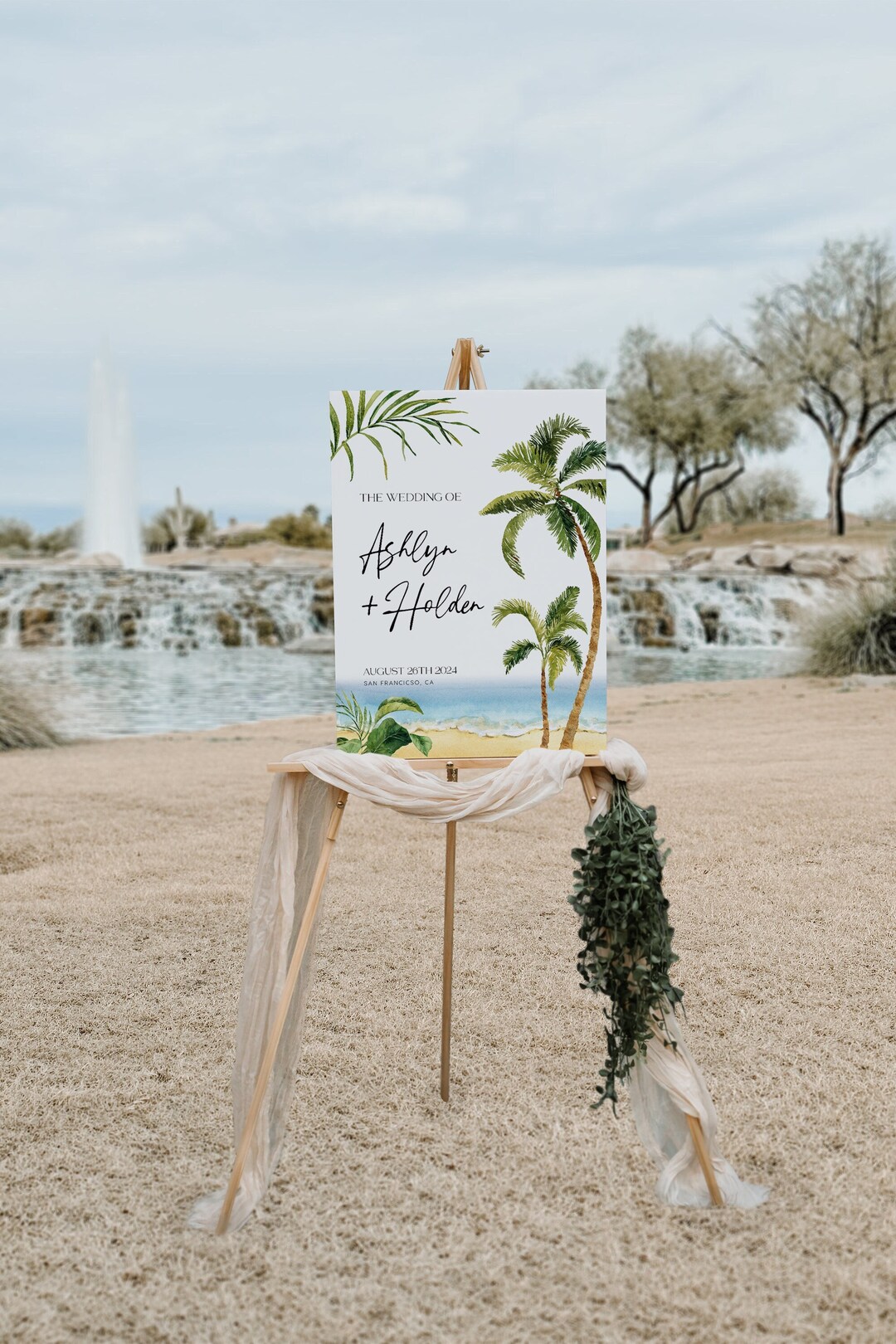 Wedding Welcome Sign, Tropical Welcome Sign, Beach Wedding Welcome Sign ...