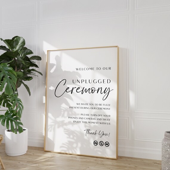 Unplugged Ceremony Sign Unplugged Wedding Sign Unplugged - Etsy