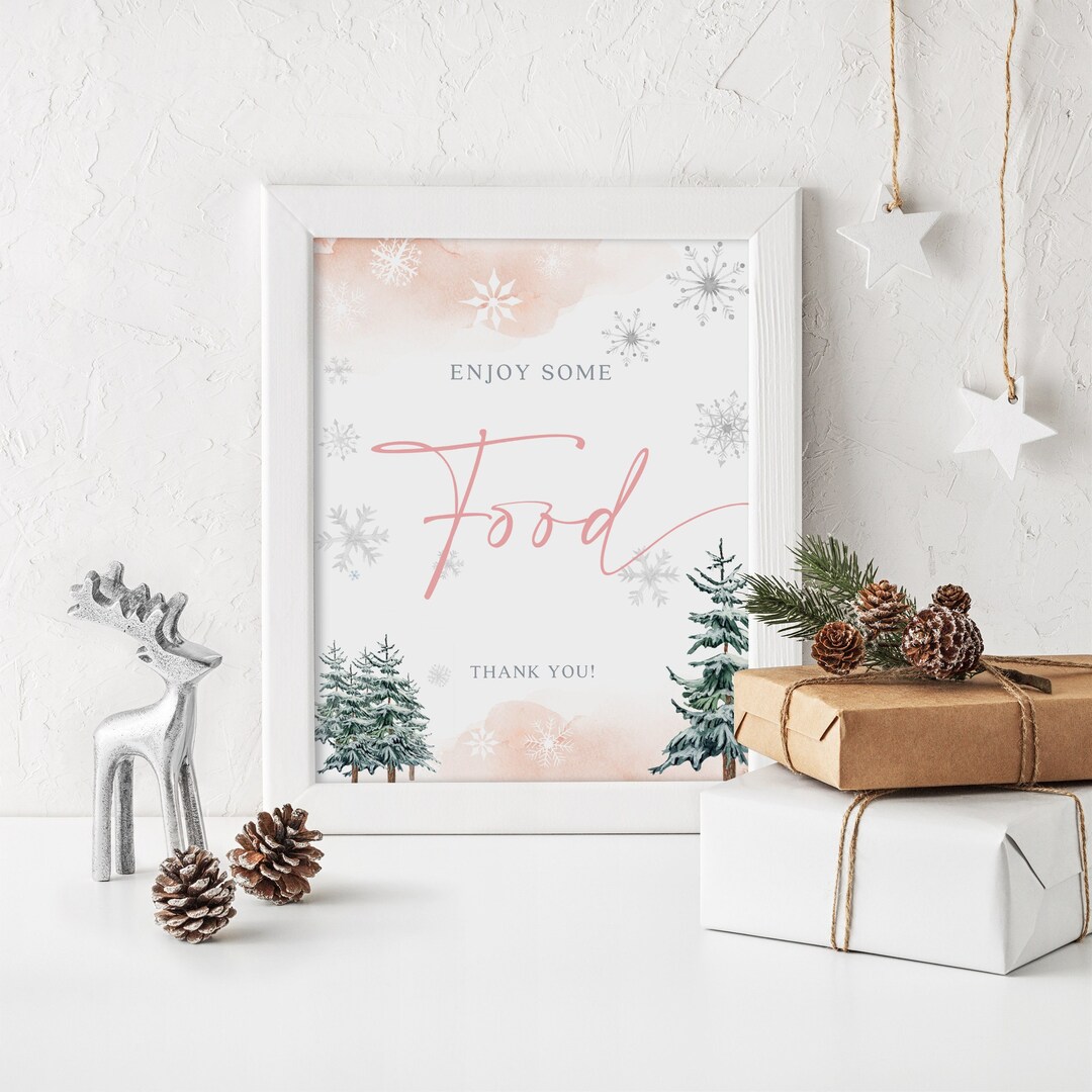 Food Sign Baby Shower Food Sign Food Bar Sign Winter Baby - Etsy