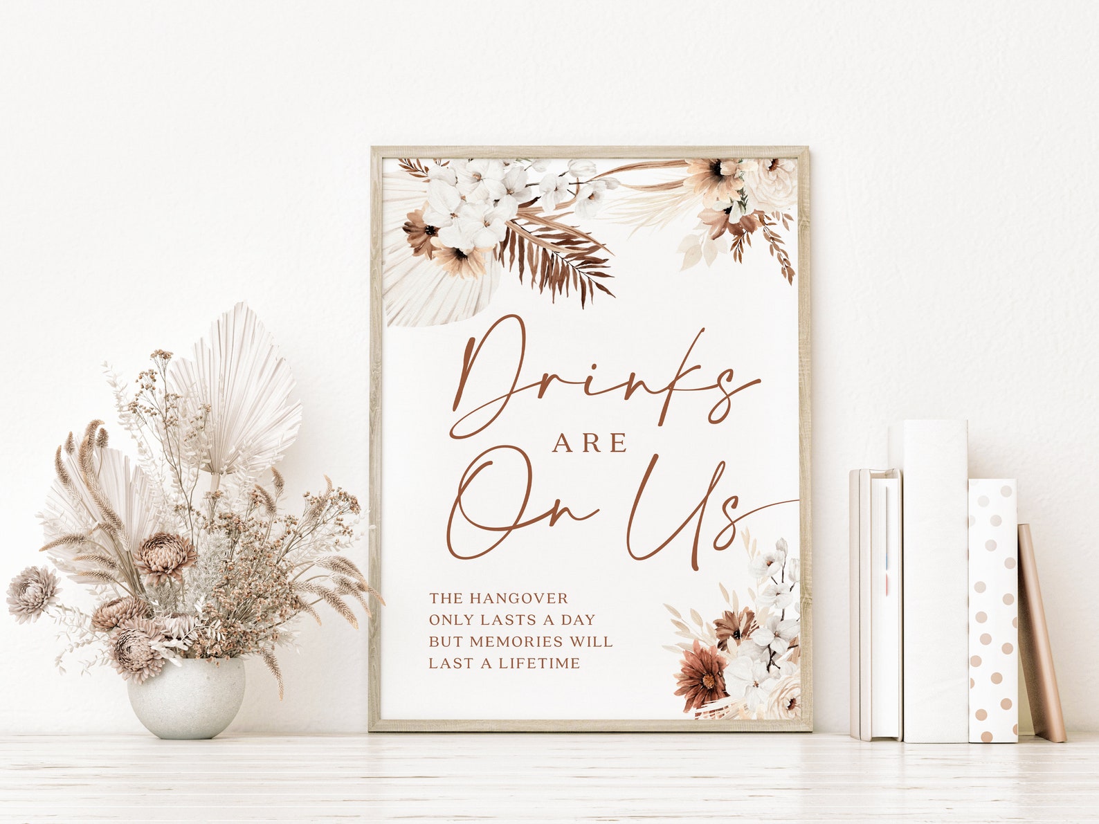 Drinks Are on Us Sign Open Bar Signwedding Bar Sign Boho - Etsy