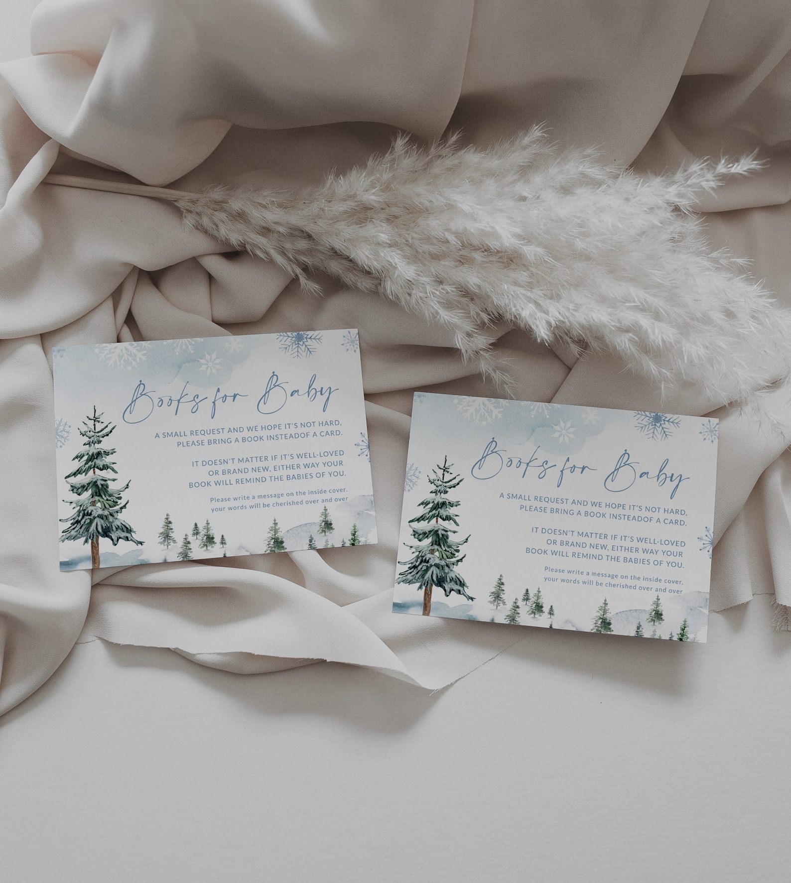 Books Card Template Books for Baby Cards Winter Baby Shower - Etsy