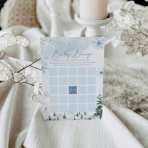Baby Bingo, Baby Shower Game, Winter Wonderland Baby Shower Theme ...