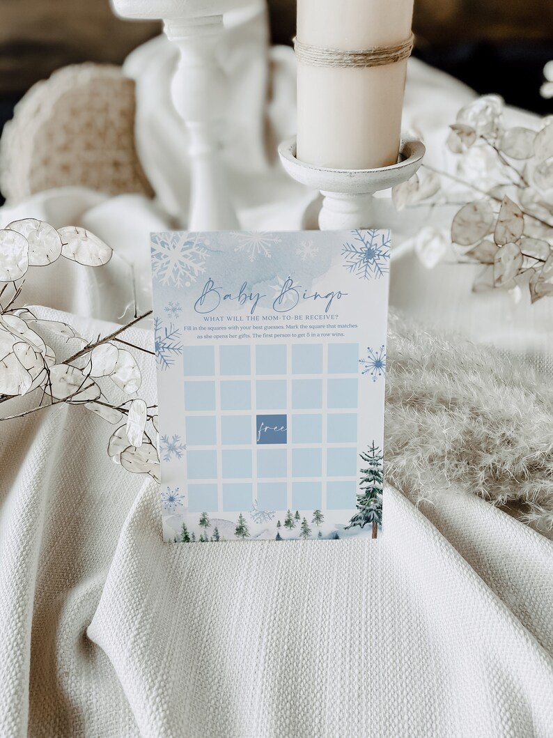 Baby Bingo Baby Shower Game Winter Wonderland Baby Shower - Etsy