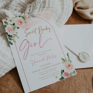 Sweet Baby Girl Invitation Baby Shower Invitation Baby | Etsy