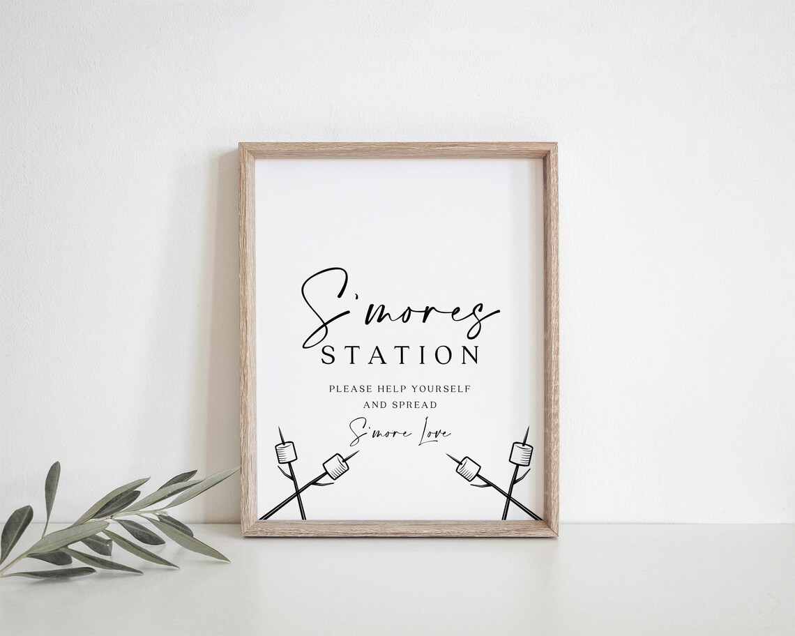 S'mores Station Sign S'mores Bar Sign Marshmallow | Etsy