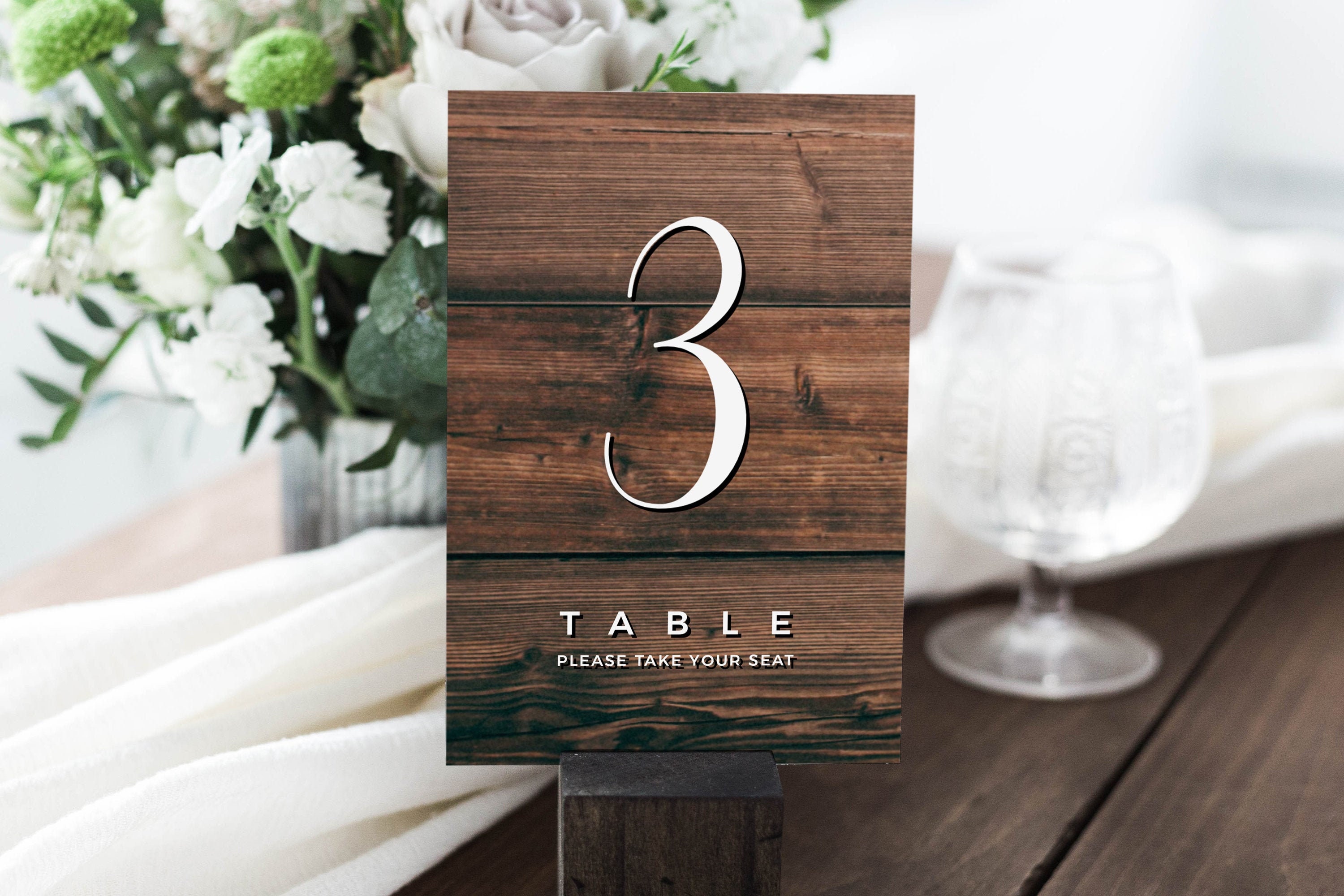 Wood Table Numbers Wooden Wedding Table Numbers Template - Etsy
