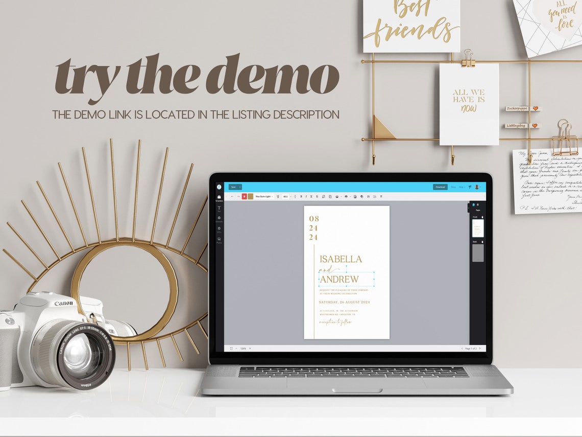 Gold Menu Sign Template Table Menu Sign Wedding Menu - Etsy