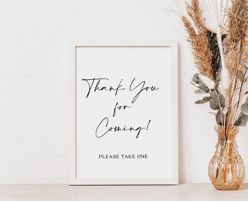 Thank You for Coming Sign Thank You Sign Modern and Elegant - Etsy
