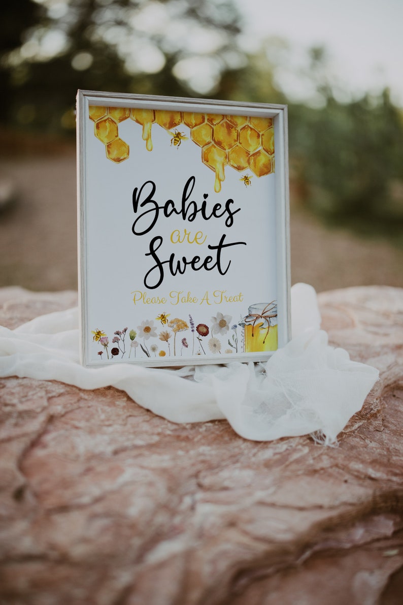 Babies Are Sweet Sign Honey Baby Shower Sign Honey Bee and - Etsy