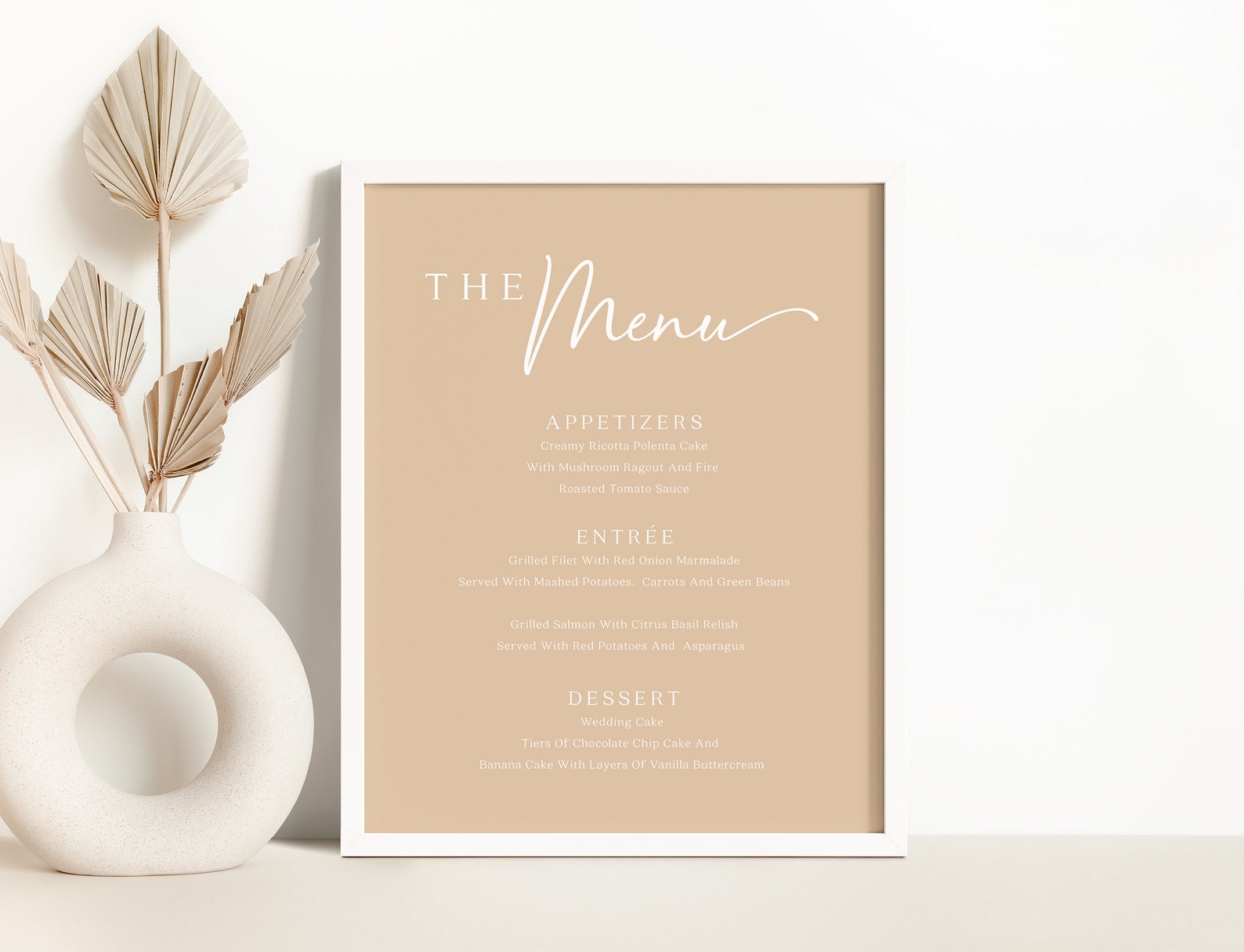 Beige Menu Template Menu Sign Wedding Menu Template Beige - Etsy