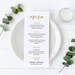 Menu Template Wedding, Gold Menu, Menu Card Template, Wedding Menu ...